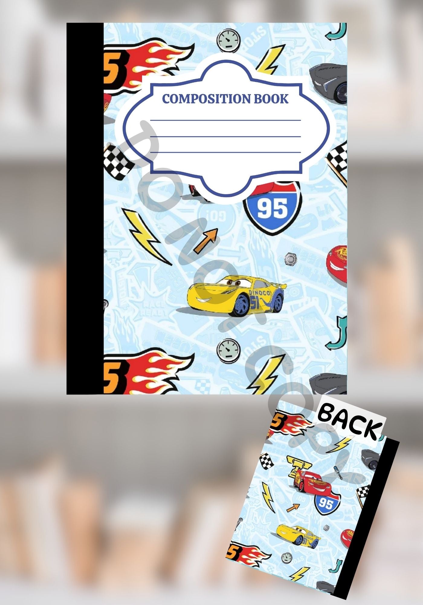 Lightning Cars Composition Notebook – Palmetto Blanks