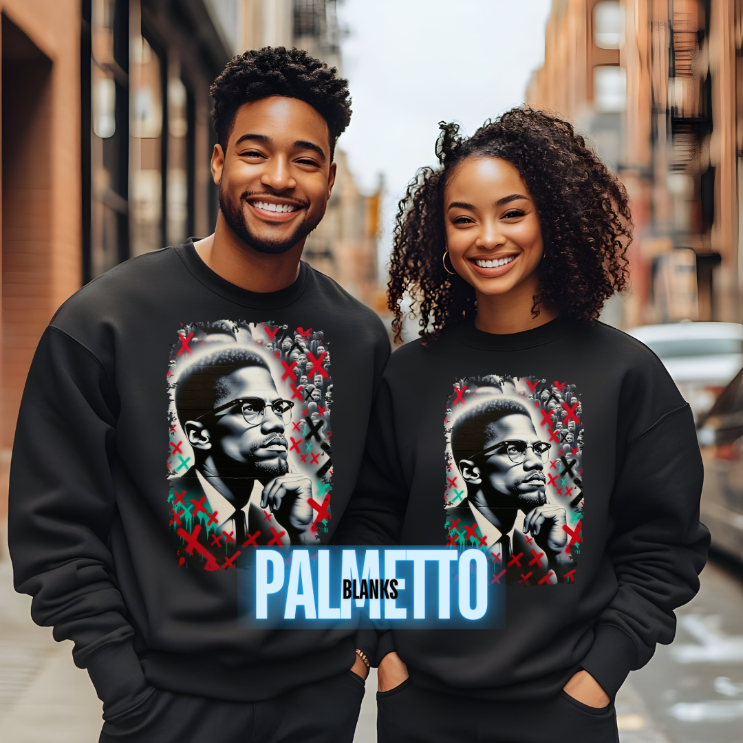 Malcolm X - Full Color Screen Print Transfer – Palmetto Blanks