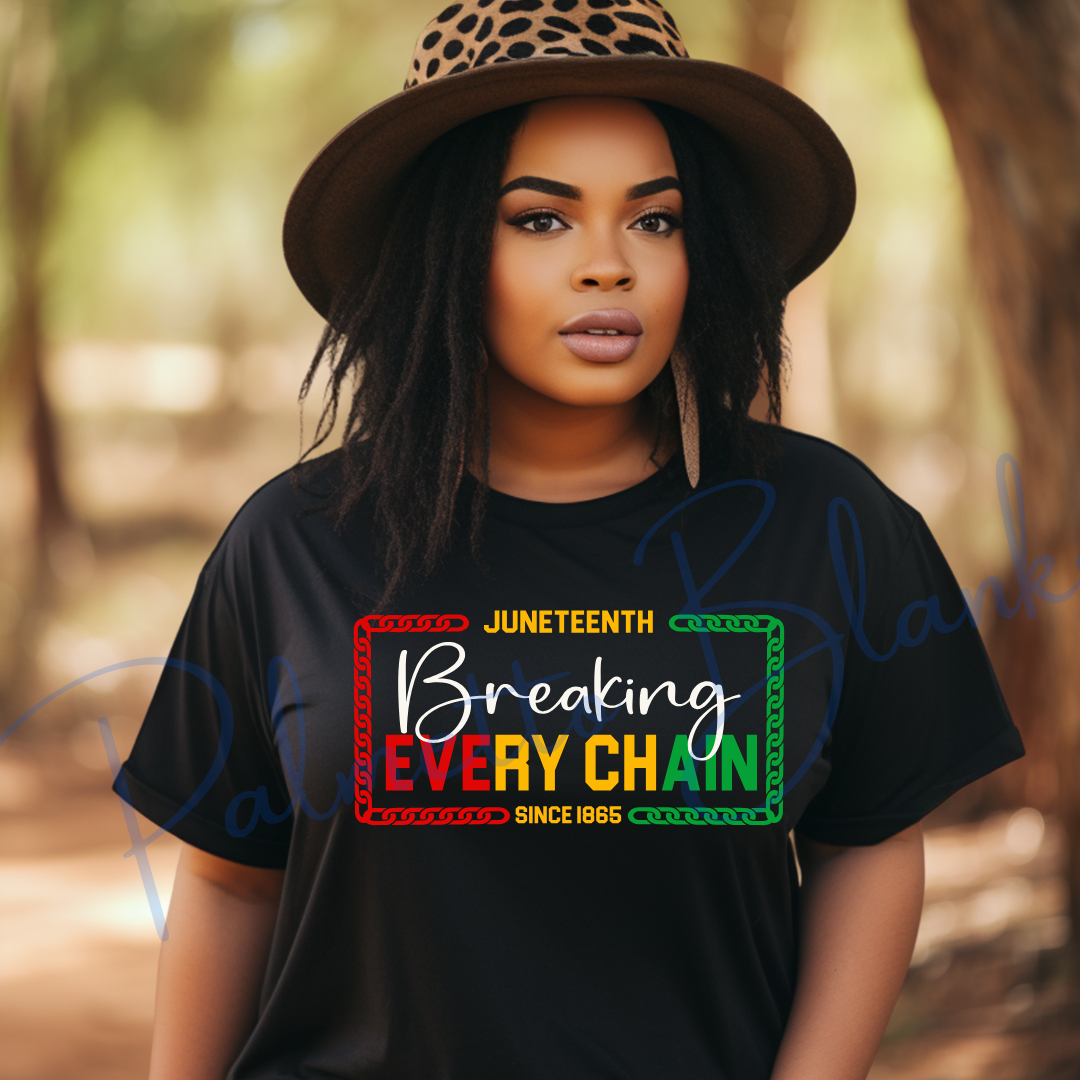 Juneteenth Breaking Every Chain - Full Color Transfer – Palmetto Blanks
